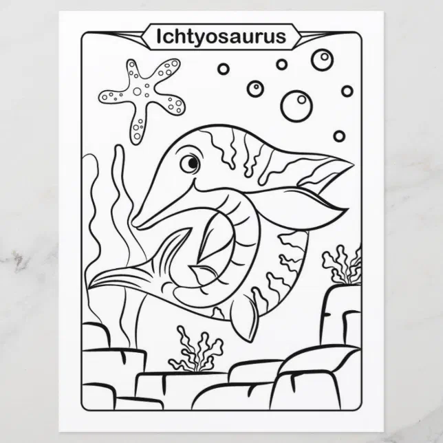 Dinosaur Coloring Page - Ichtyosaurus | Zazzle
