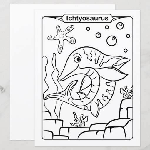 Dinosaur Coloring Page - Ichtyosaurus | Zazzle