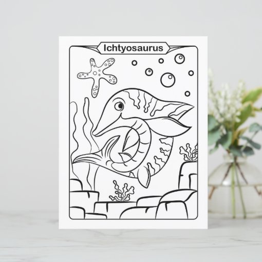 Dinosaur Coloring Page - Ichtyosaurus | Zazzle