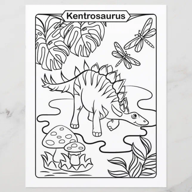 Dinosaur Coloring Page - Kentrosaurus | Zazzle