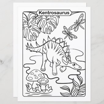 Dinosaur Coloring Page - Kentrosaurus | Zazzle
