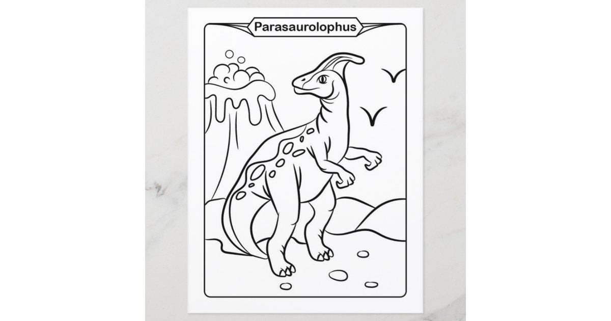 Dinosaur Coloring Page - Parasaurolophus | Zazzle