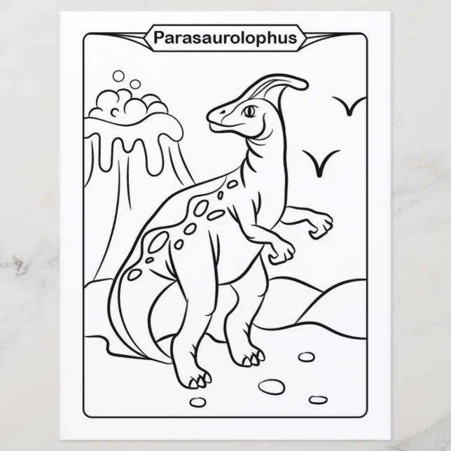 Dinosaur Coloring Page - Parasaurolophus | Zazzle