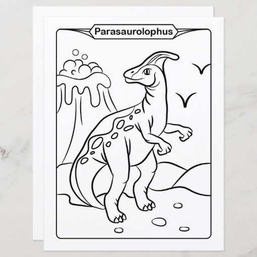 Dinosaur Coloring Page - Parasaurolophus | Zazzle