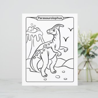 Dinosaur Coloring Page - Parasaurolophus | Zazzle