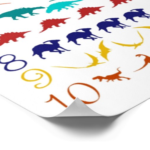 dinosaur counting chart | Zazzle