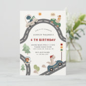 Dinosaur Driver Party Animals Kids Birthday Invitation | Zazzle
