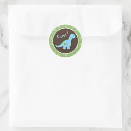 Dinosaur Envelope Seals, Baby Shower Favors Classic Round Sticker | Zazzle