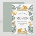 Dinosaur First Birthday Oneasaurus Party Invitation | Zazzle