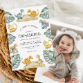 Dinosaur First Birthday Oneasaurus Party Photo Invitation | Zazzle