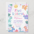 Dinosaur Five-A-Saurus 5th Birthday Party Invitation | Zazzle