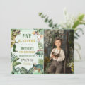Dinosaur Five-A-Saurus 5th Birthday Party Photo Invitation | Zazzle