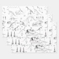 Dinosaur Fossil Bones Pattern Wrapping Paper Sheets | Zazzle
