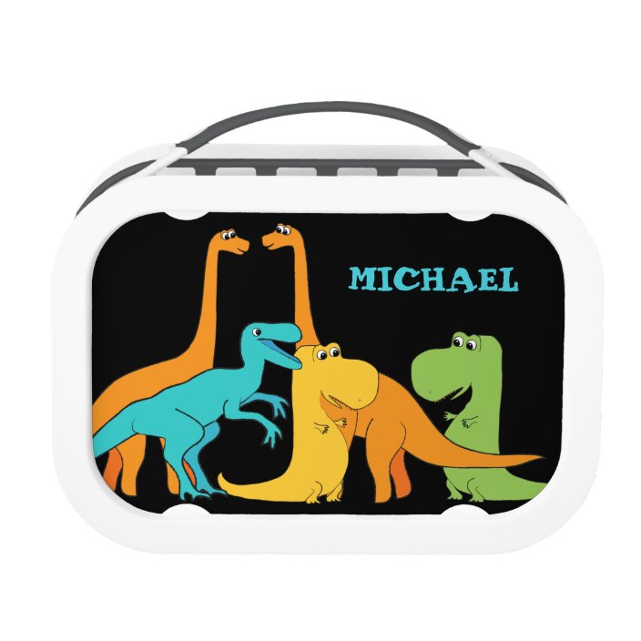 Dinosaur Friends Personalized Lunch Box | Zazzle.com