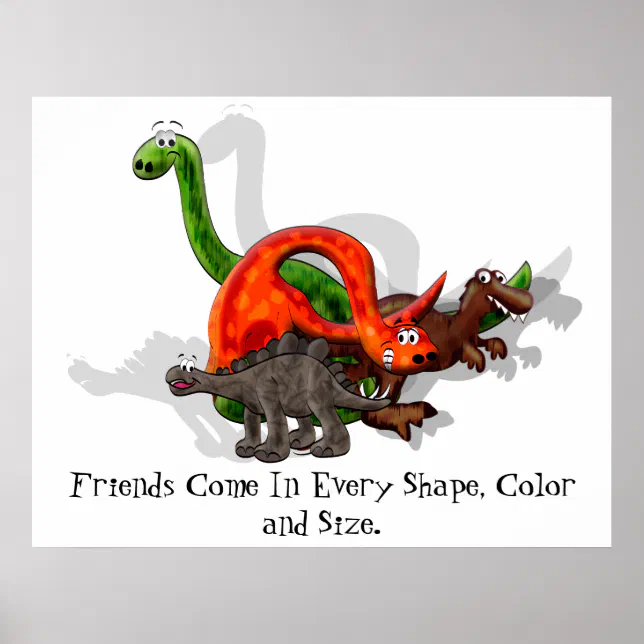 Dinosaur Friendship Poster | Zazzle