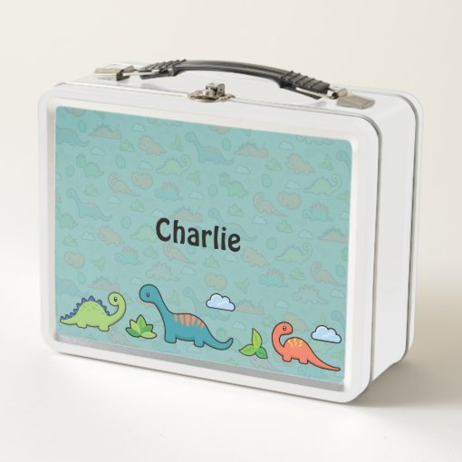 Dinosaur Fun Metal Lunch Box | Zazzle