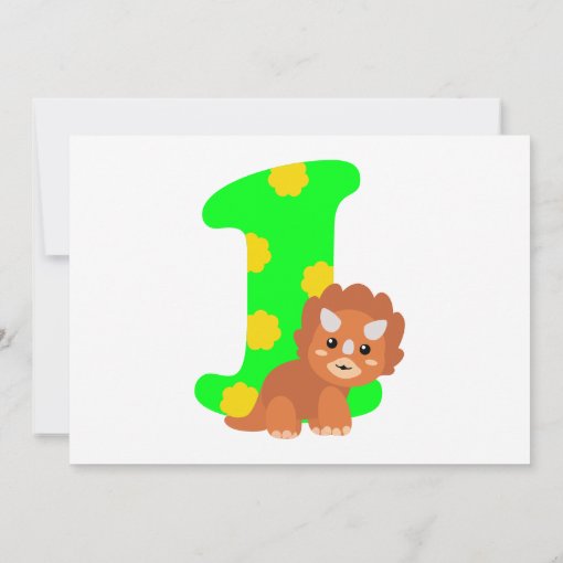Dinosaur Gender Neutral 1st Birthday Party Photo Invitation | Zazzle
