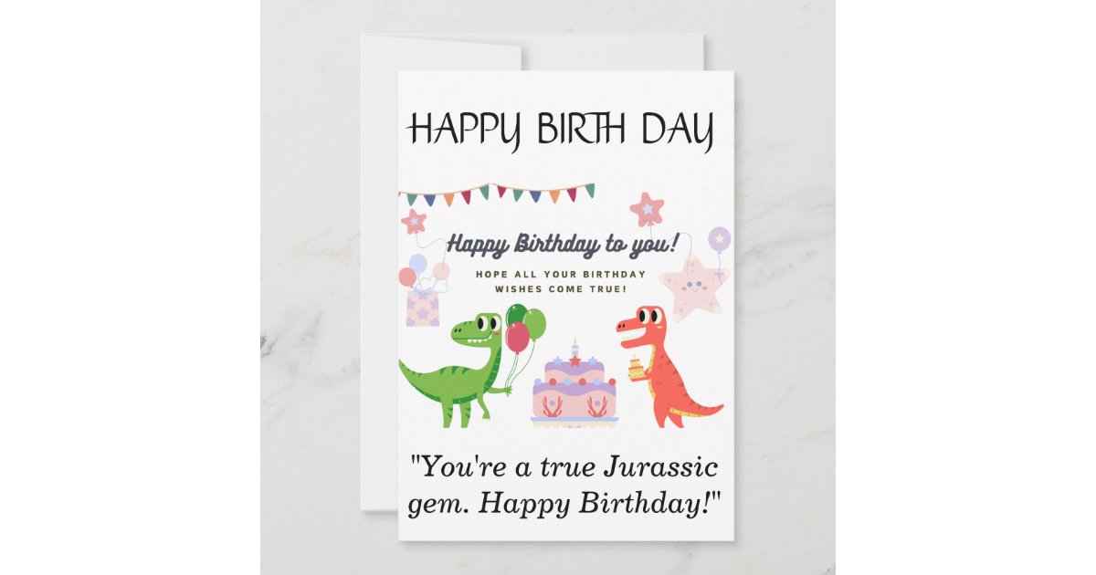 Dinosaur Happy Birthday Card | Zazzle
