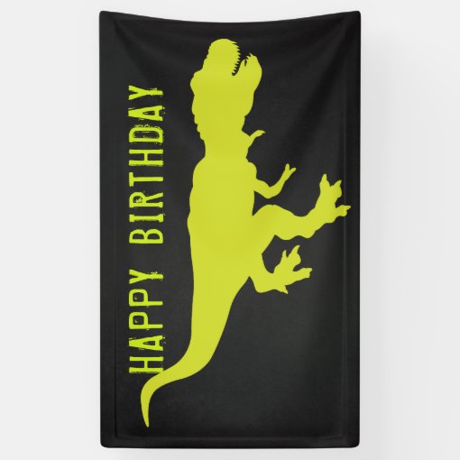 Dinosaur Happy Birthday T Rex Banner | Zazzle