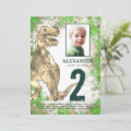 Dinosaur Jungle 2nd Birthday Party Photo Invitation | Zazzle