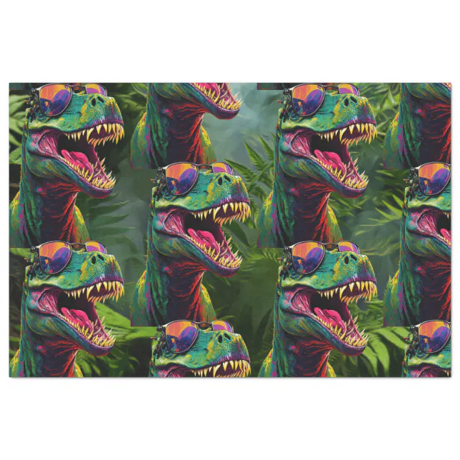 Dinosaur Jungle T Rex Jurassic Cool Tissue Paper | Zazzle
