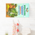 Dinosaur Jurassic Prehistoric Cute Cartoon Welcome Banner | Zazzle