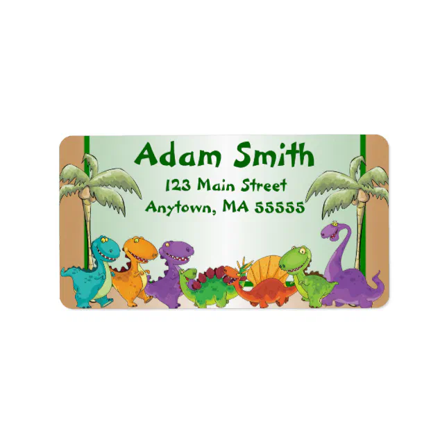 Dinosaur Kids Address Labels | Zazzle