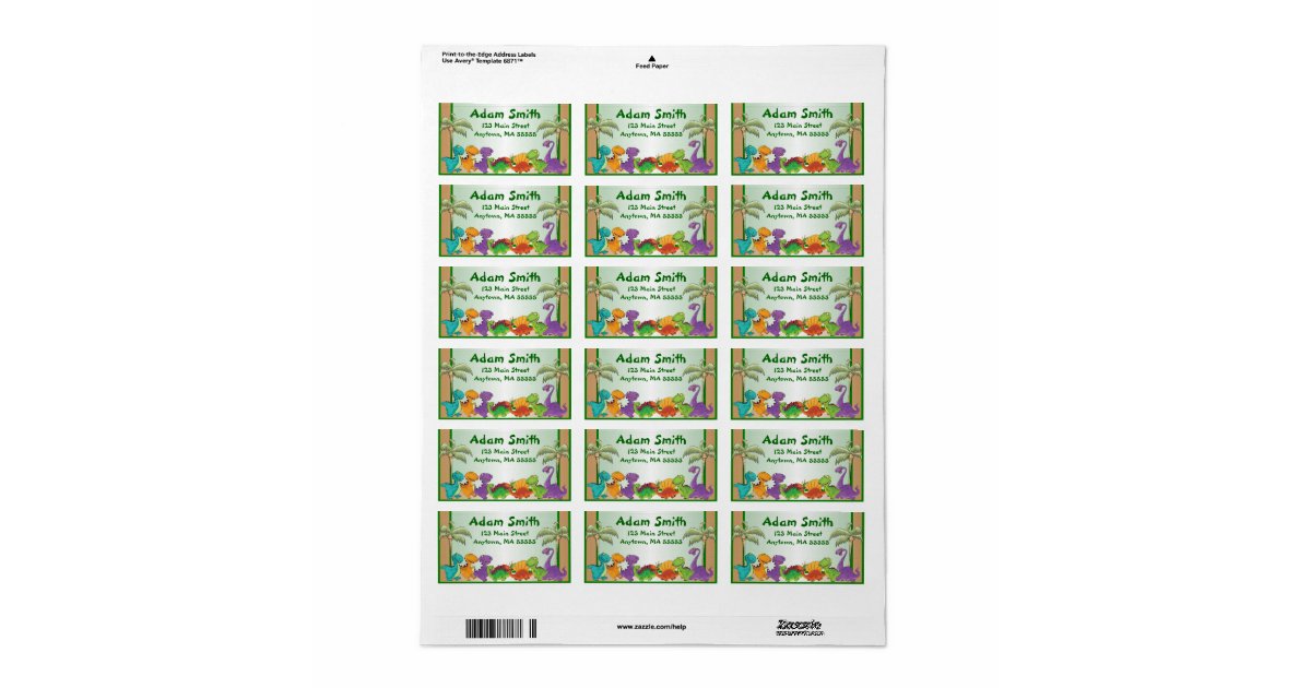 Dinosaur Kids Address Labels | Zazzle