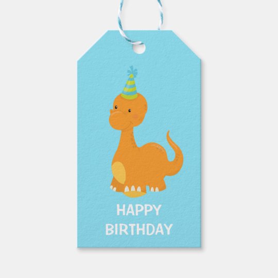 Dinosaur Kids Birthday Gift Tags | Zazzle.com