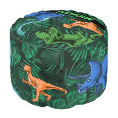 Dinosaur Kids Dino Jurassic Trex Boy Customizable Pouf | Zazzle