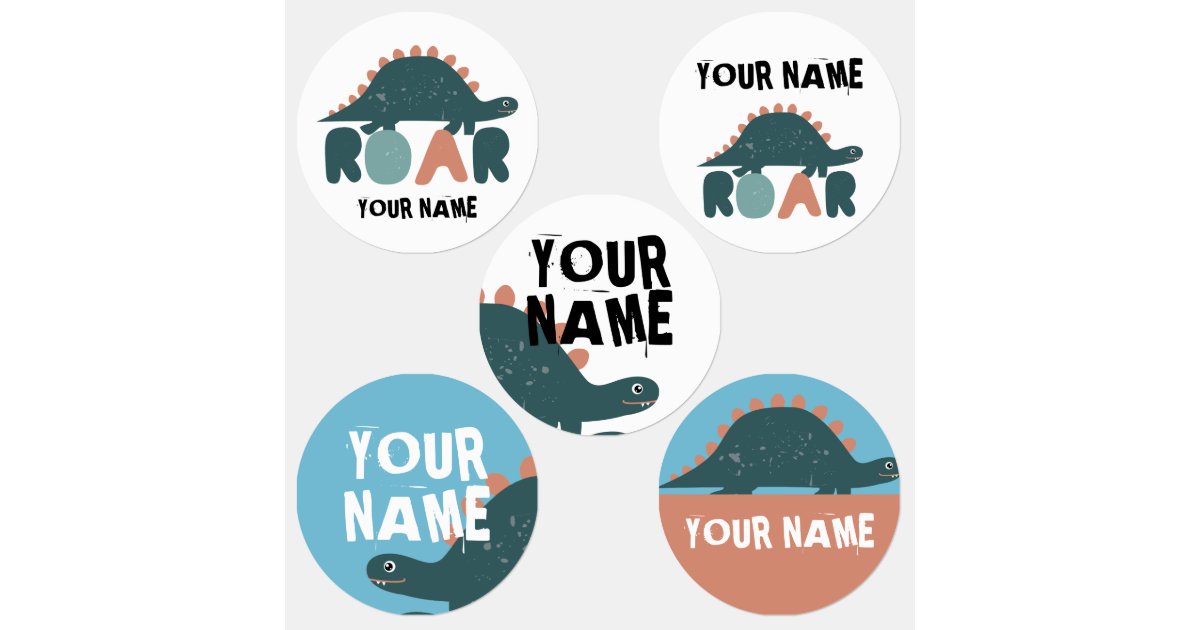 Dinosaur Kids' Labels | Zazzle