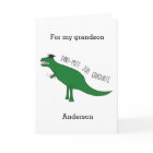 Dinosaur Kindergarten Graduate Grandson Card | Zazzle