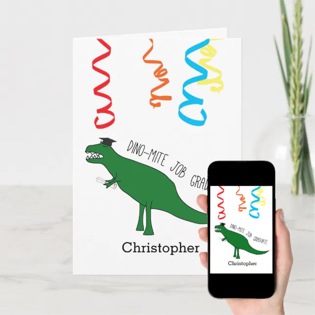 Dinosaur Kindergarten Graduation Card | Zazzle
