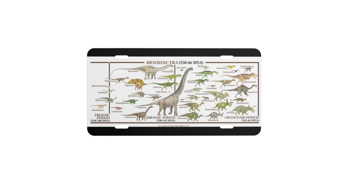 Dinosaur License Plate Gregory Paul paleoart | Zazzle