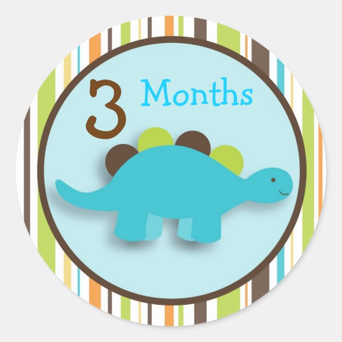 Dinosaur Lil DIno Boy Monthly Milestone Stickers | Zazzle.com