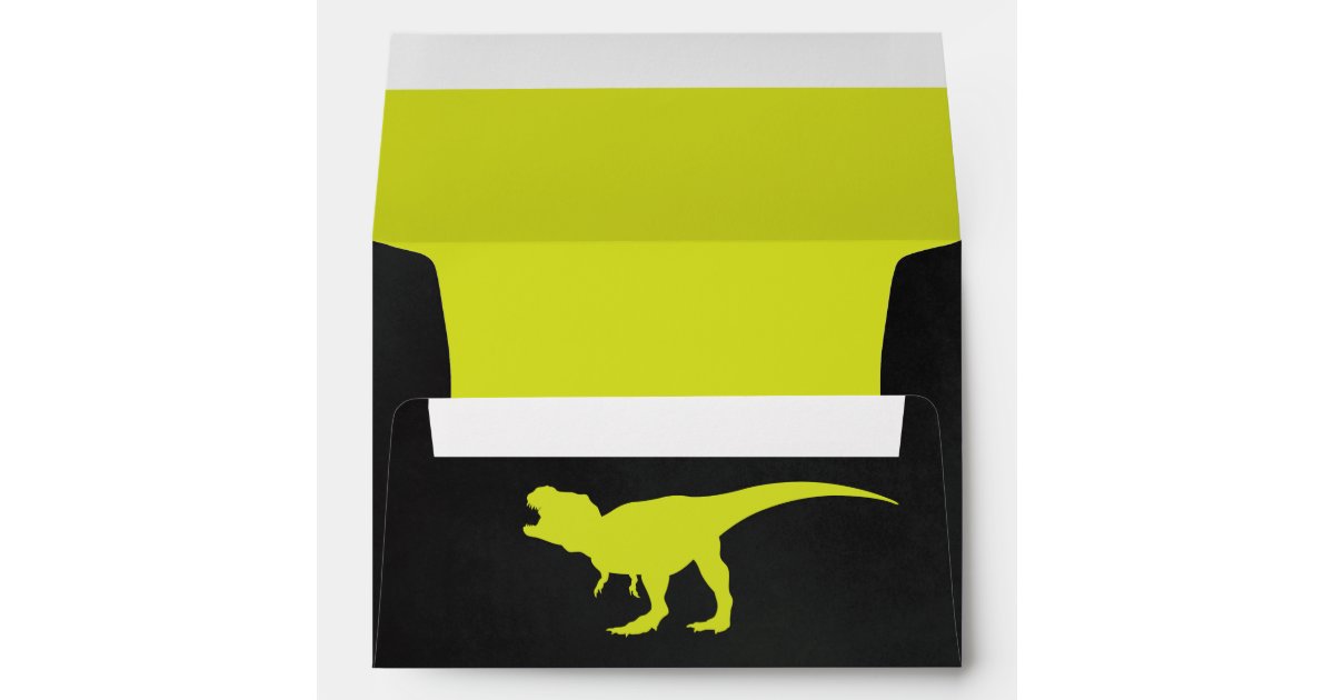 Dinosaur Modern Chalkboard Envelope | Zazzle