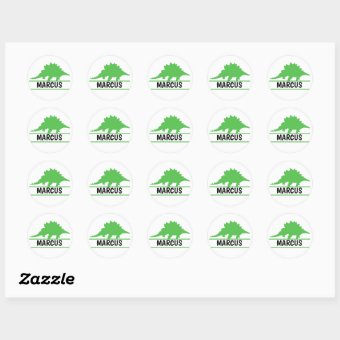 Dinosaur name Personalized round sticker | Zazzle
