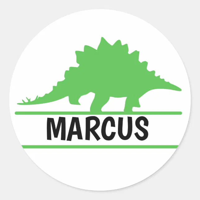 Dinosaur name Personalized round sticker | Zazzle