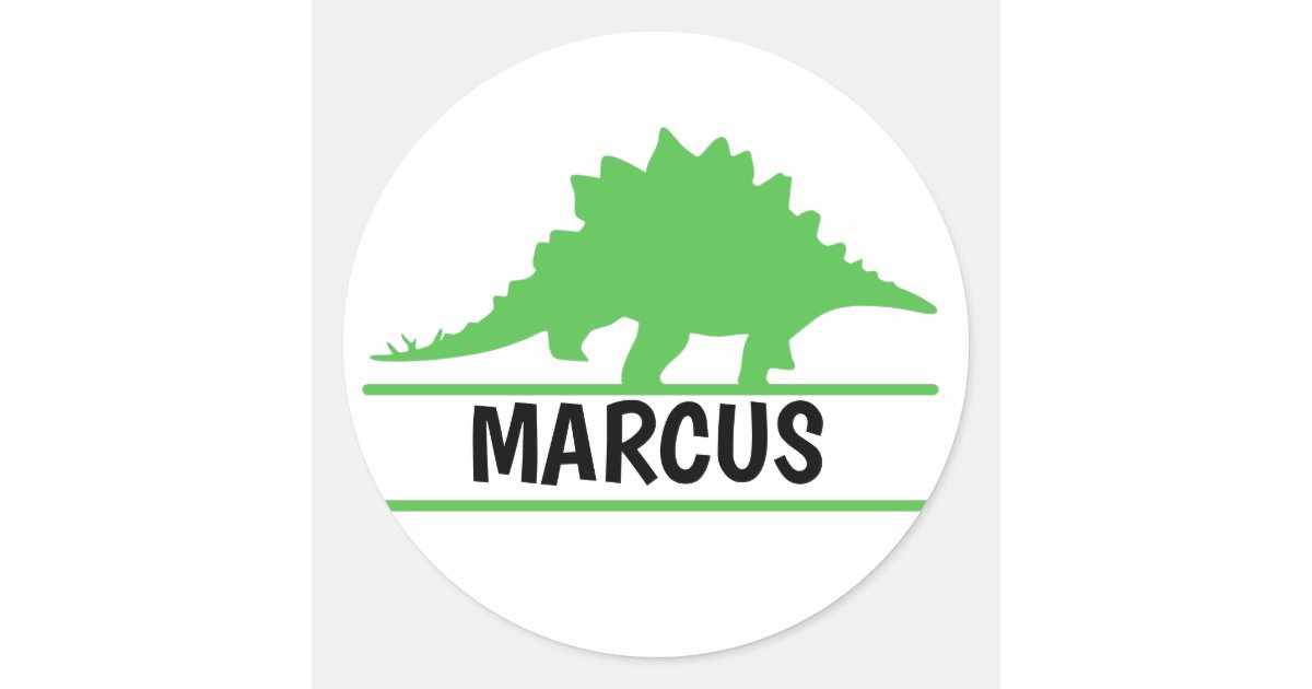 Dinosaur name Personalized round sticker | Zazzle