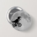 Dinosaur on a Bike In Sky With Moon Fun Button | Zazzle