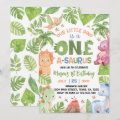 Dinosaur One-A-Saurus 1st Birthday Invitation | Zazzle