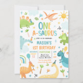 Dinosaur One-A-Saurus 1st Birthday Party Invitation | Zazzle