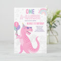Dinosaur One A-Saurus 1st Birthday Party T-Rex Invitation | Zazzle