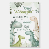 Dinosaur One-A-Saurus 1st Birthday Welcome Sign | Zazzle