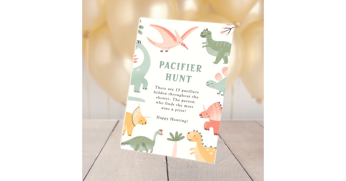Dinosaur Pacifier Sign | Zazzle
