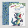 Dinosaur Party Song Stomp Chomp Roar Boy Birthday Invitation | Zazzle