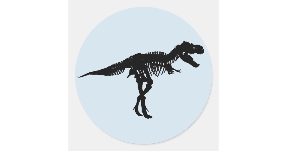 Dinosaur Party Tyrannosaurus Rex Skeleton Stickers | Zazzle