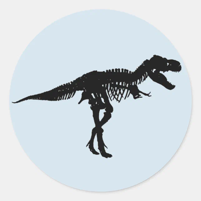 Dinosaur Party Tyrannosaurus Rex Skeleton Stickers | Zazzle