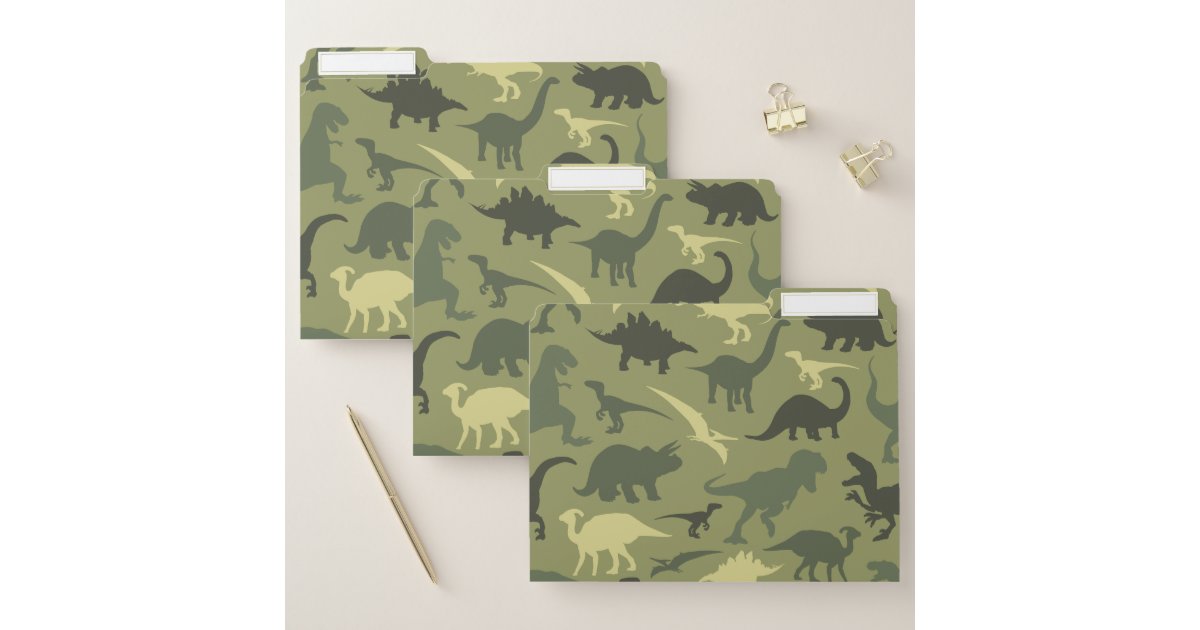 Dinosaur Pattern, Dinosaur Silhouette, Green Dino File Folder | Zazzle