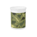 Dinosaur Pattern, Dinosaur Silhouette, Your Name Beverage Pitcher | Zazzle